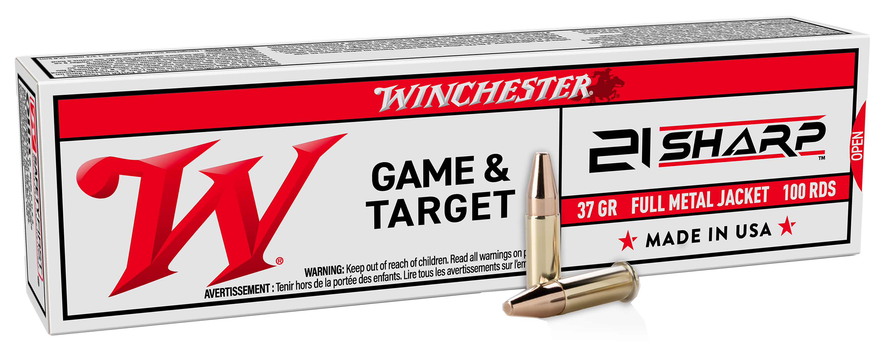 Winchester Game & Target 21 Sharp 37 Grain FMJ Rimfire Ammo | Bass Pro ...